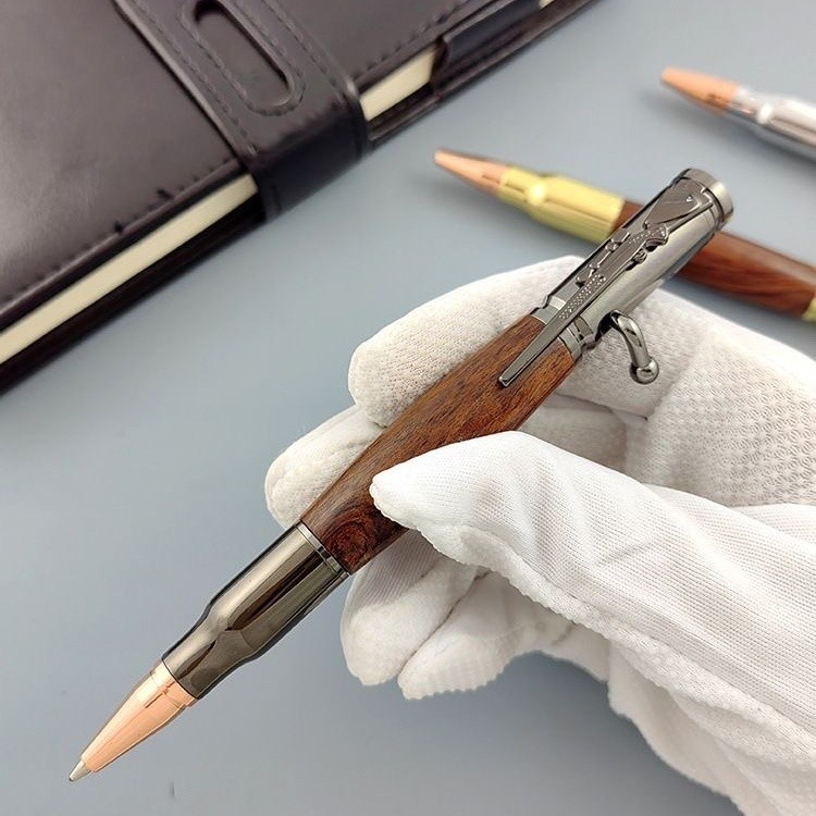 Creative Retro Bolt Action Pen Brass Ballpoint Pen Heavy Feel Stress ...