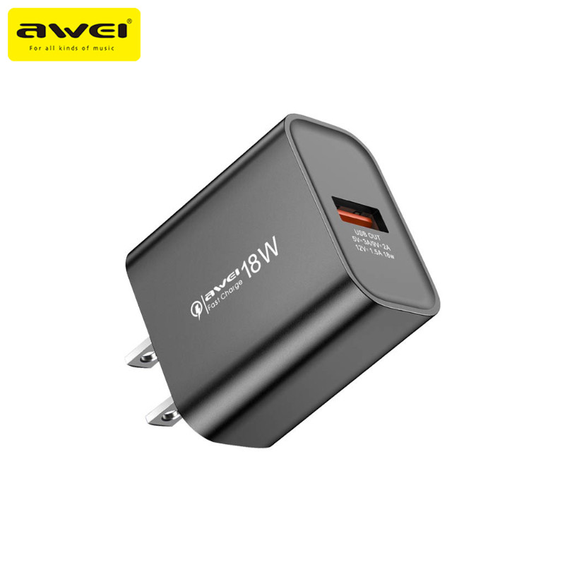 Awei PD59-US 18W Quick Charger 3.0 US Plug Fast Charging Power Adapter ...