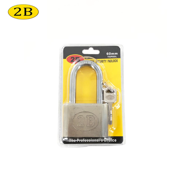 2B 60mm Long Top Security Padlock Iron Material Long Shackle With 3 ...