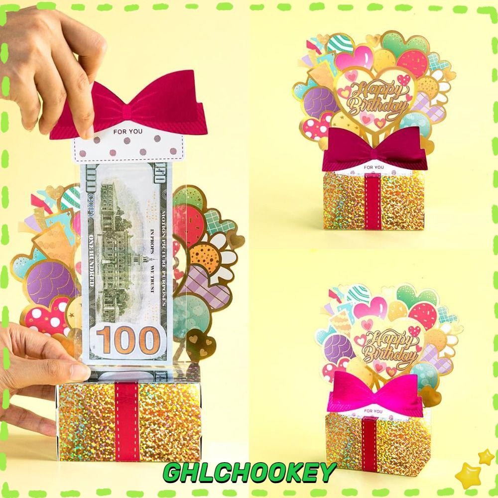 GHLCHOOKEY Birthday Money Box, Cash Money Clip Cake Decoration Money ...