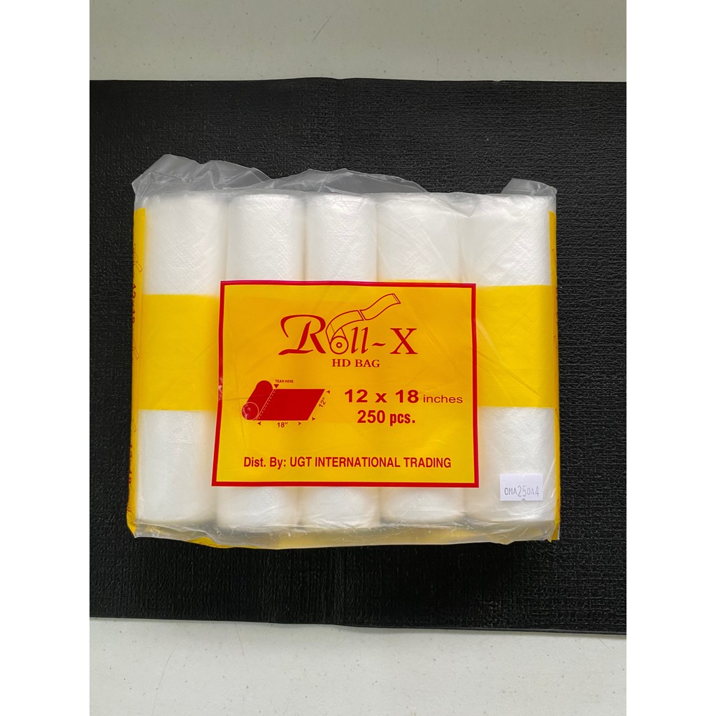 Roll Bag 16x24 inches Roll-X Plastic HD Roll Bag 125pcs (25pc x 5 rolls ...