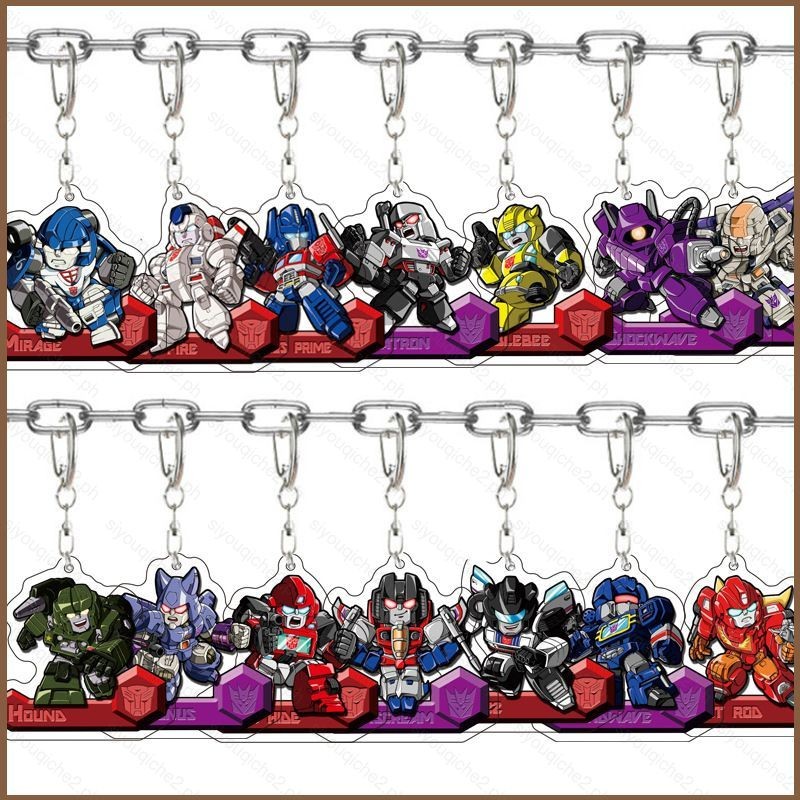 sy Transformers Autobots Optimus Prime Bumblebee Megatron acylic key ...