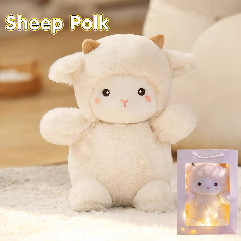 Polk Sheep Stuffed Doll Cute Sheep Doll Cartoon Plush Toy As Gift for ...