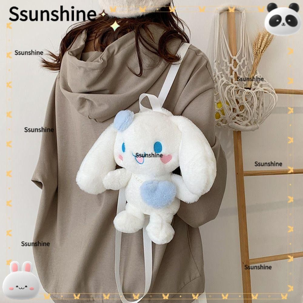 SSUNSHINE Cinnamoroll Plush Backpack, Large Capacity Kawaii School Bag ...