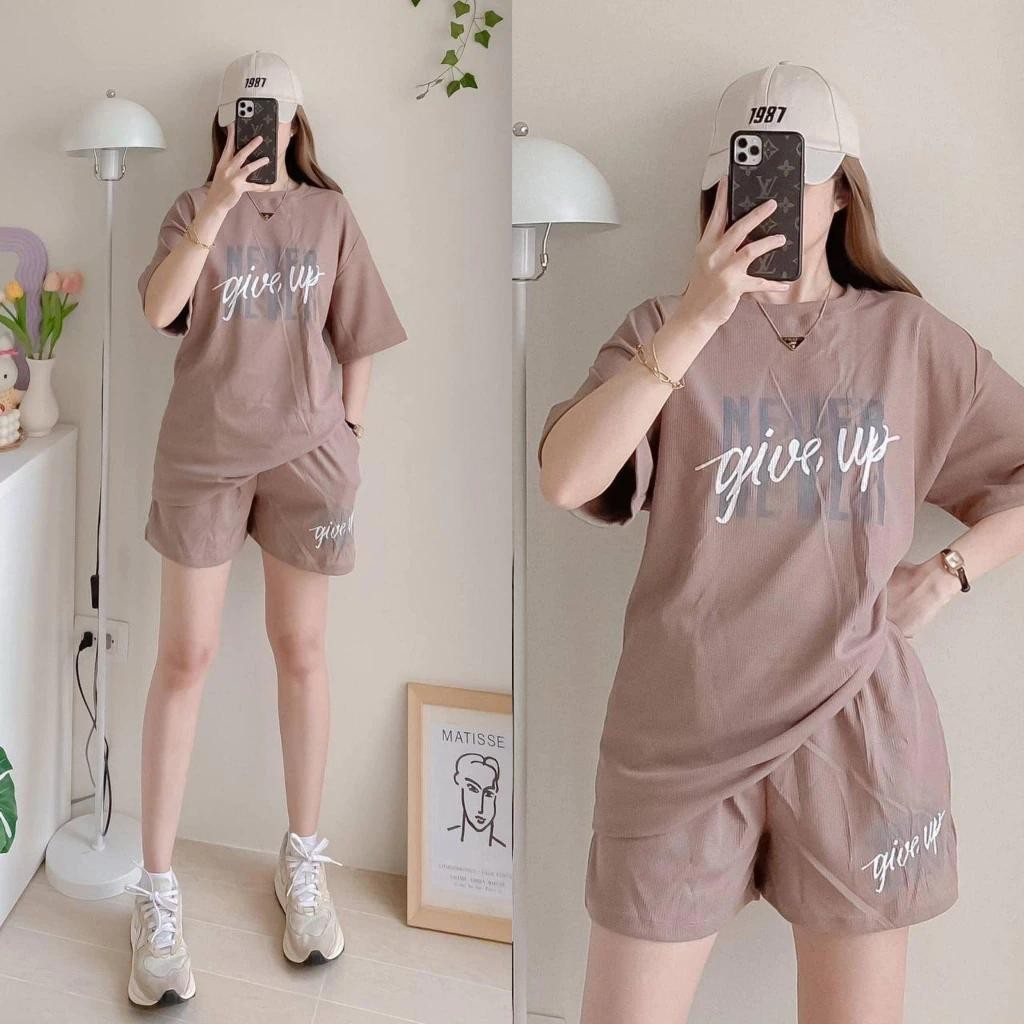 Sunny&Co Waffle Comfor Fabric T-shirt Terno Short Two Pockets NGU and ...