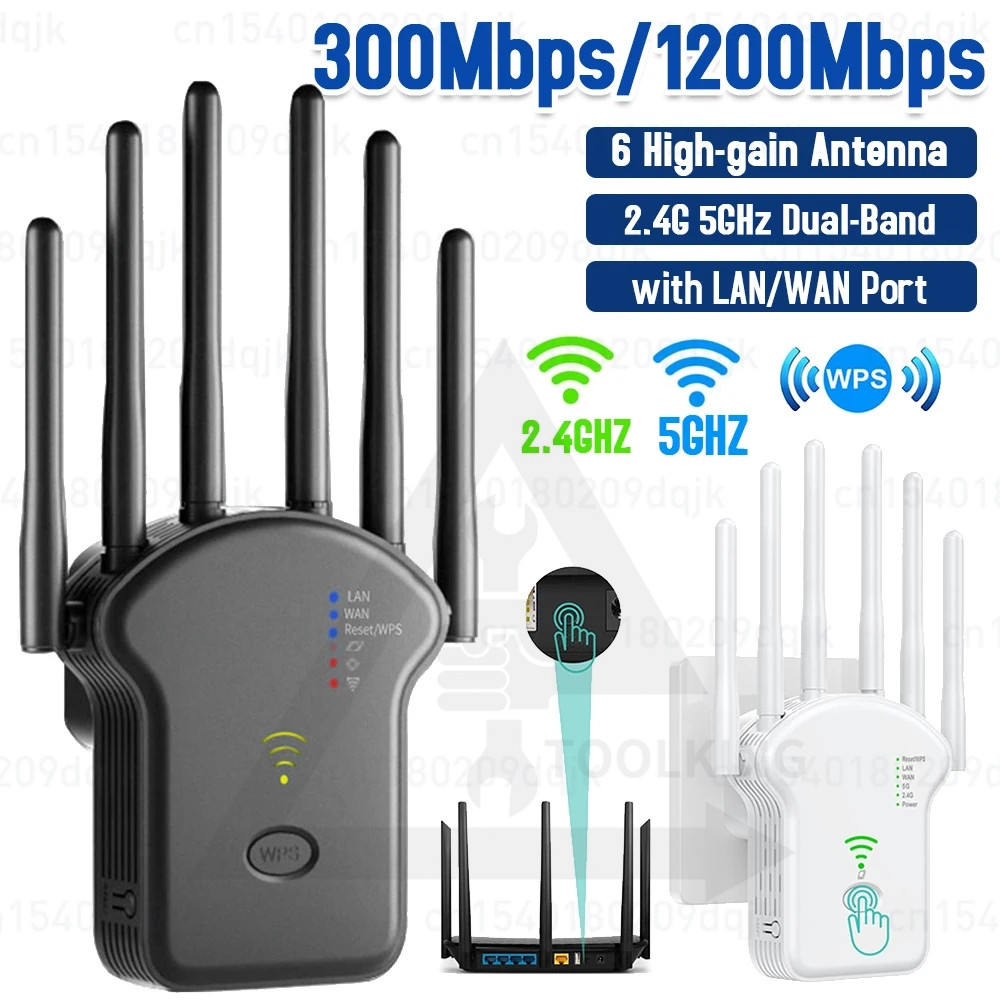 300mbps/1200mbps 5GHz Wireless Wifi Repeater 2.4G 5GHz Wifi Signal ...