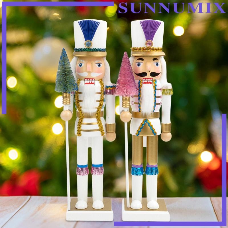 [Sunnimix] 2 Pieces Christmas Nutcracker Ornament Nutcracker Figures ...