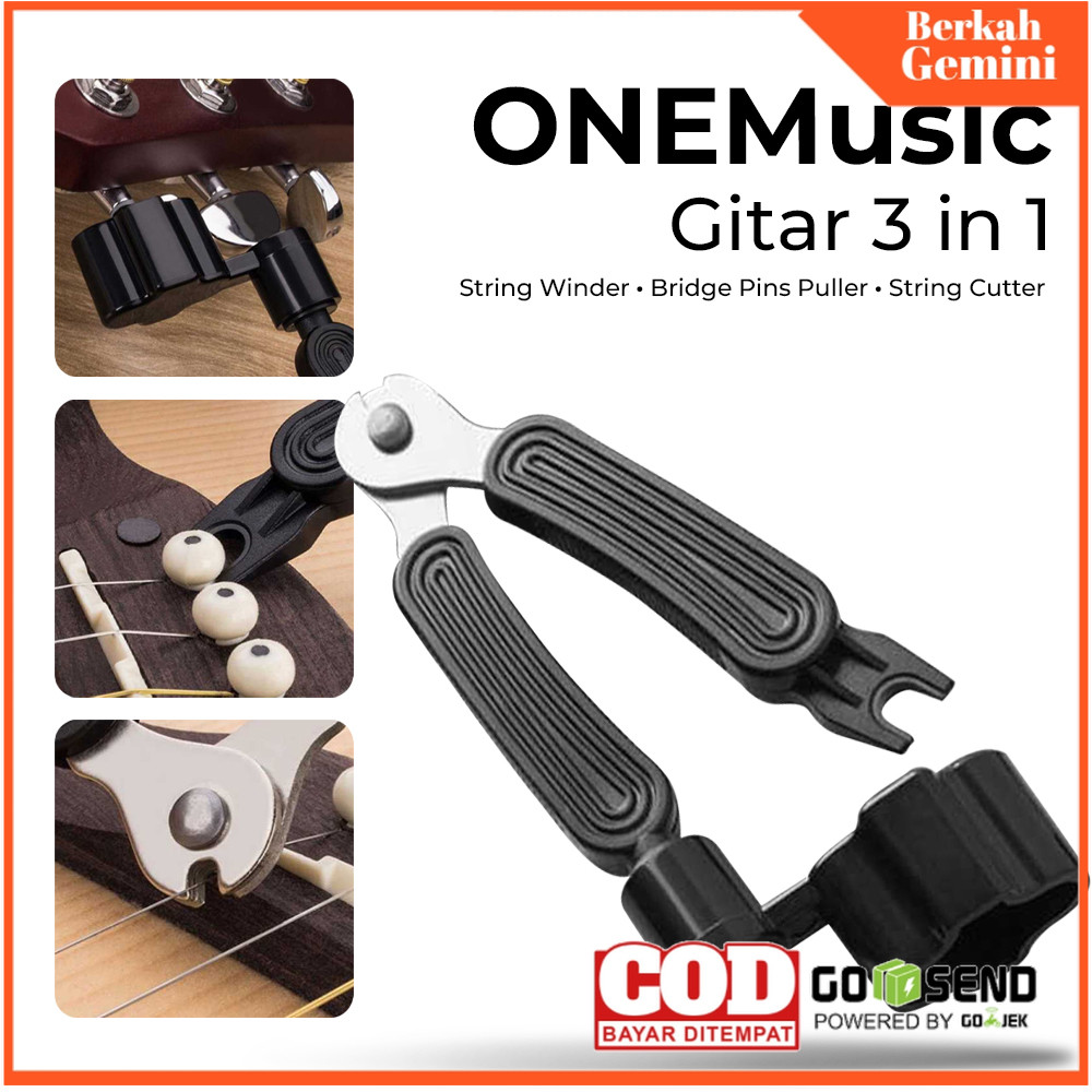 Onemusic Guitar String Installation Tool 3in1 String Cutter Winder Pin ...