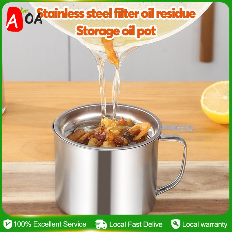 Kitchen Stainless Steel Oil Filter Storage Tank Oil Pot Household High ...