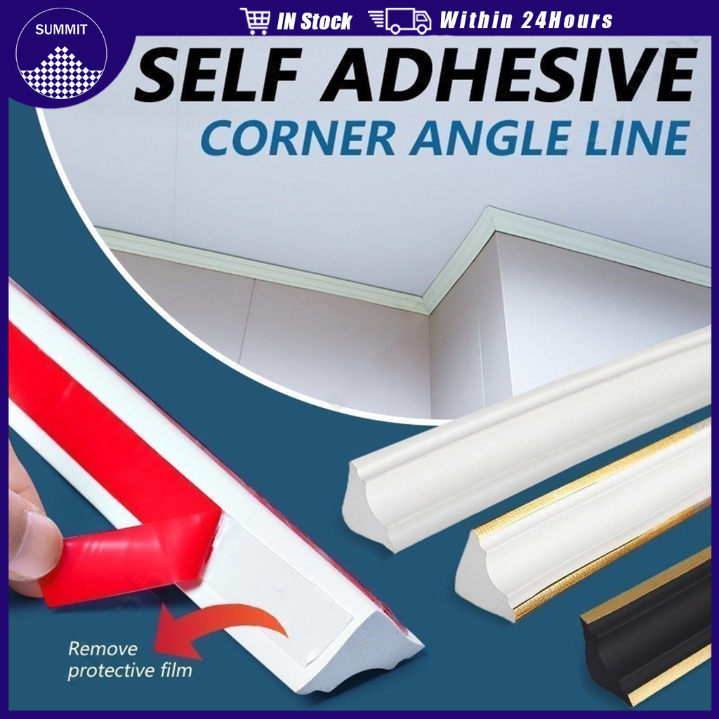 5 Meters Baseboard Self Adhesive PVC Corner Molding Wall Corner Strip ...