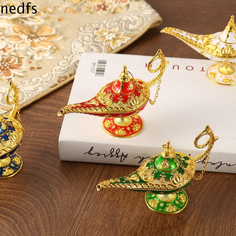 NEDFS Aladdin Lamp Decoration, Vintage Legend Arabian Props Aladdin God ...