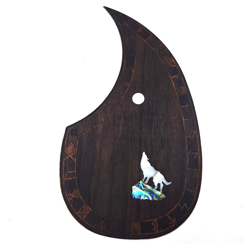 Acoustic Guitar Pickguard Rosewood Abalone Inlays Wolf for Martin ...