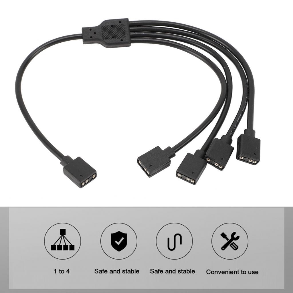 Buybybuy ARGB Splitter Cable 3 Pin RGB Extension ABS Female To 1 4 Plug ...