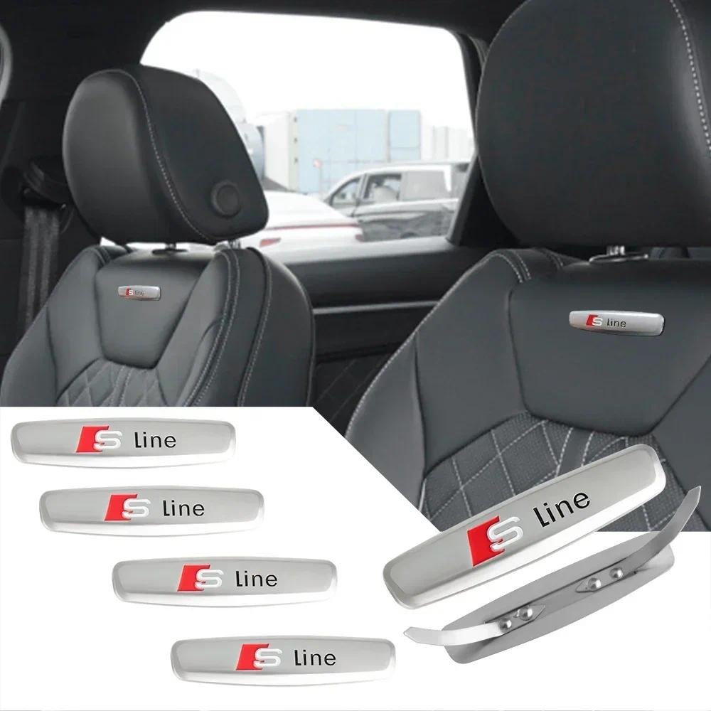 2PCS Audi Metal Interior Seat Back Emblems Stickers Badges Logos For ...