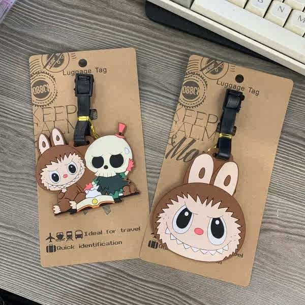 luggage tag Cartoon Cute Labubu Labubu Luggage Tag Luggage Bag ...