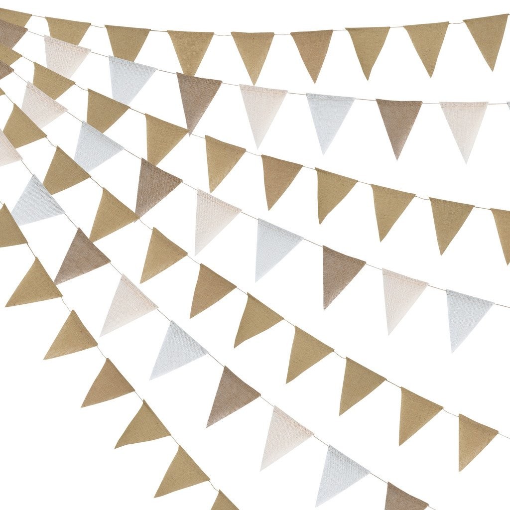 11Rice48Gradient Color Yellow Linen Triangle Flags Western Wedding ...