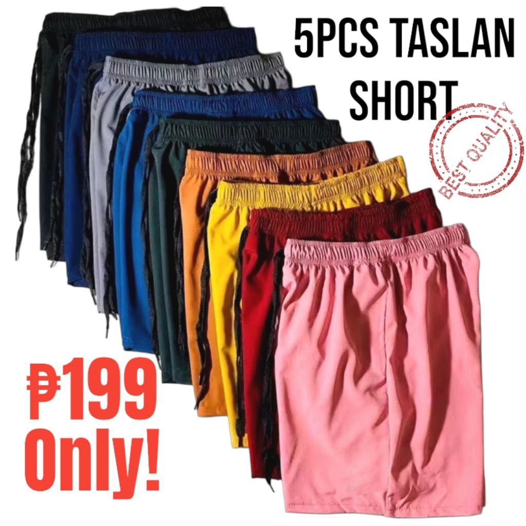 5pcs na! Taslan short for men / unisex pambahay pang porma | Shopee ...