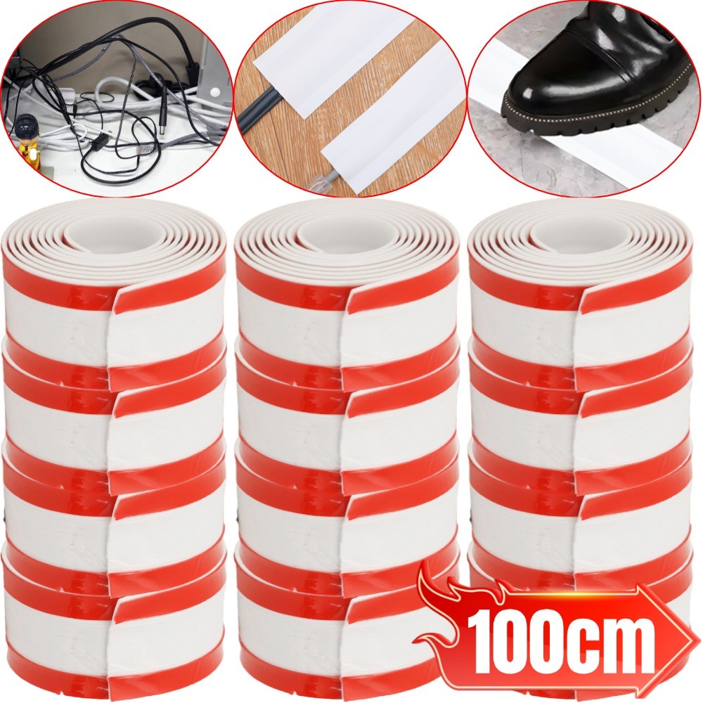100cm Cuttable Cable Fixing StickerSelf-Adhesive Soft PVC Wire ...