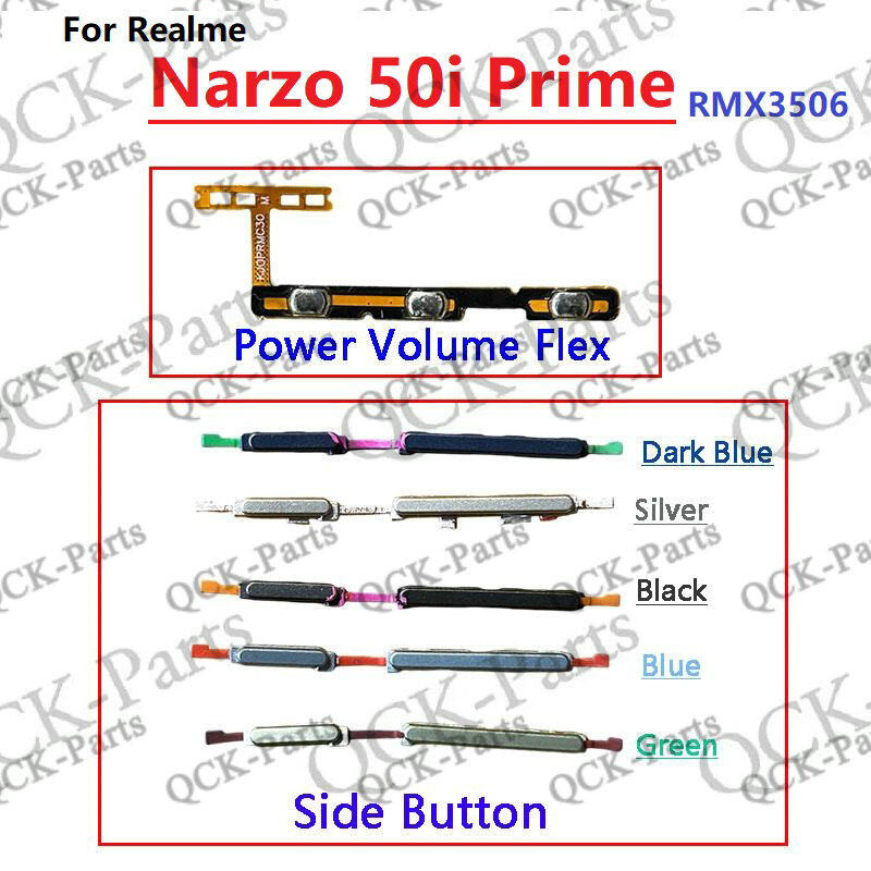 For Realme Narzo 50i Prime RMX3506 RMX3235 Power ON OFF Mute Switch Control Key Volume Button ...