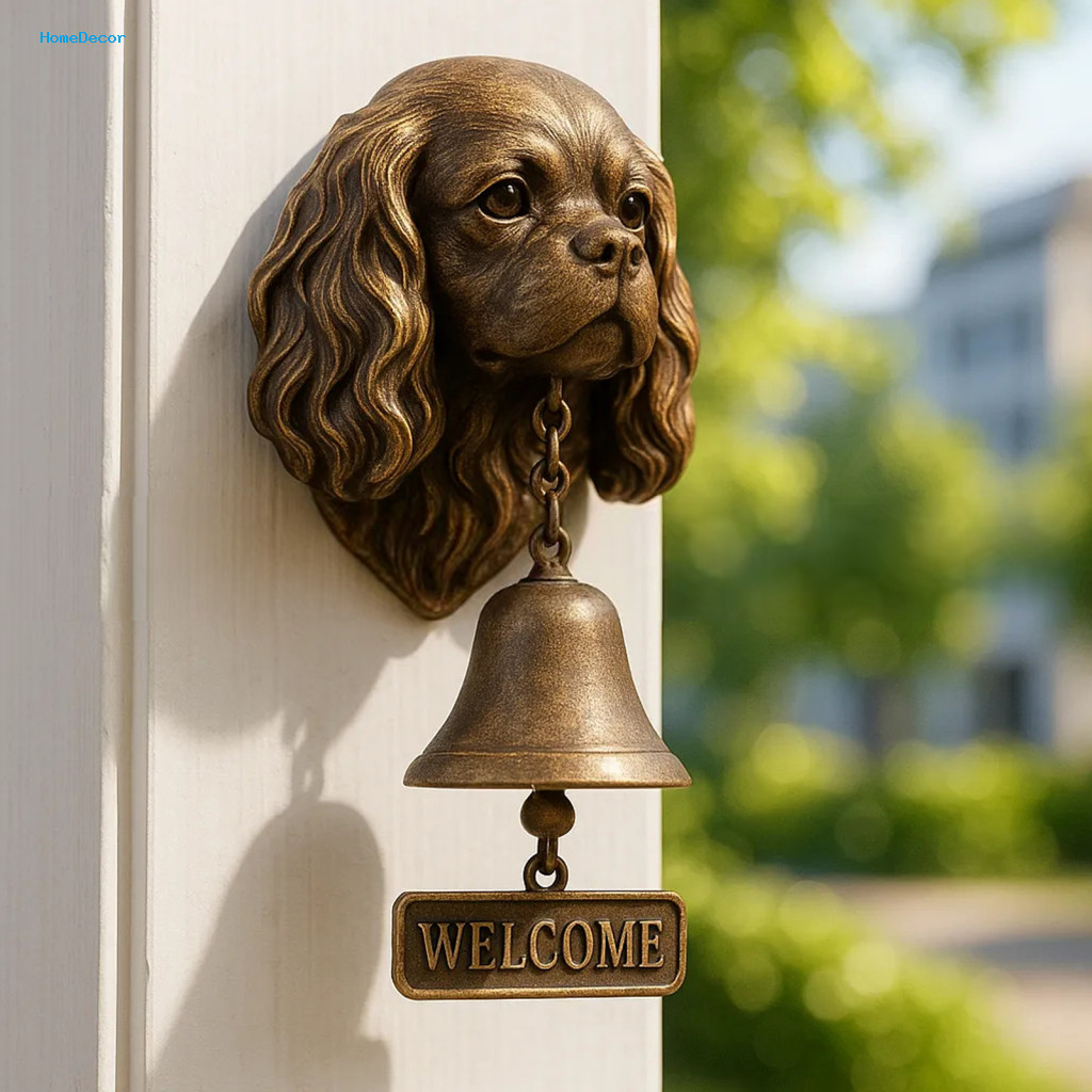 HD| Bell with Welcome Sign Decorative Doorbell Vintage Dog Door Bell ...
