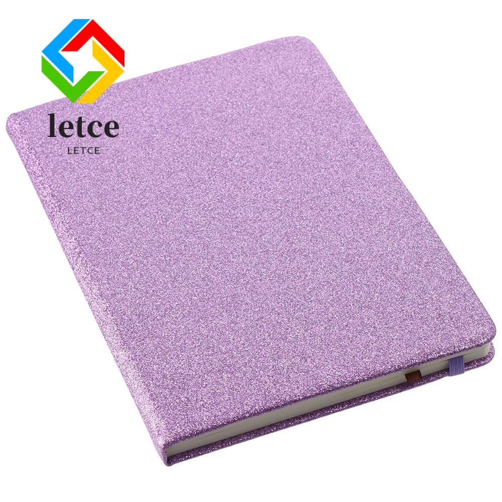 LETCE Journal Notebooks, Purple A5 Size Glitter Notebooks, Journal 100 ...