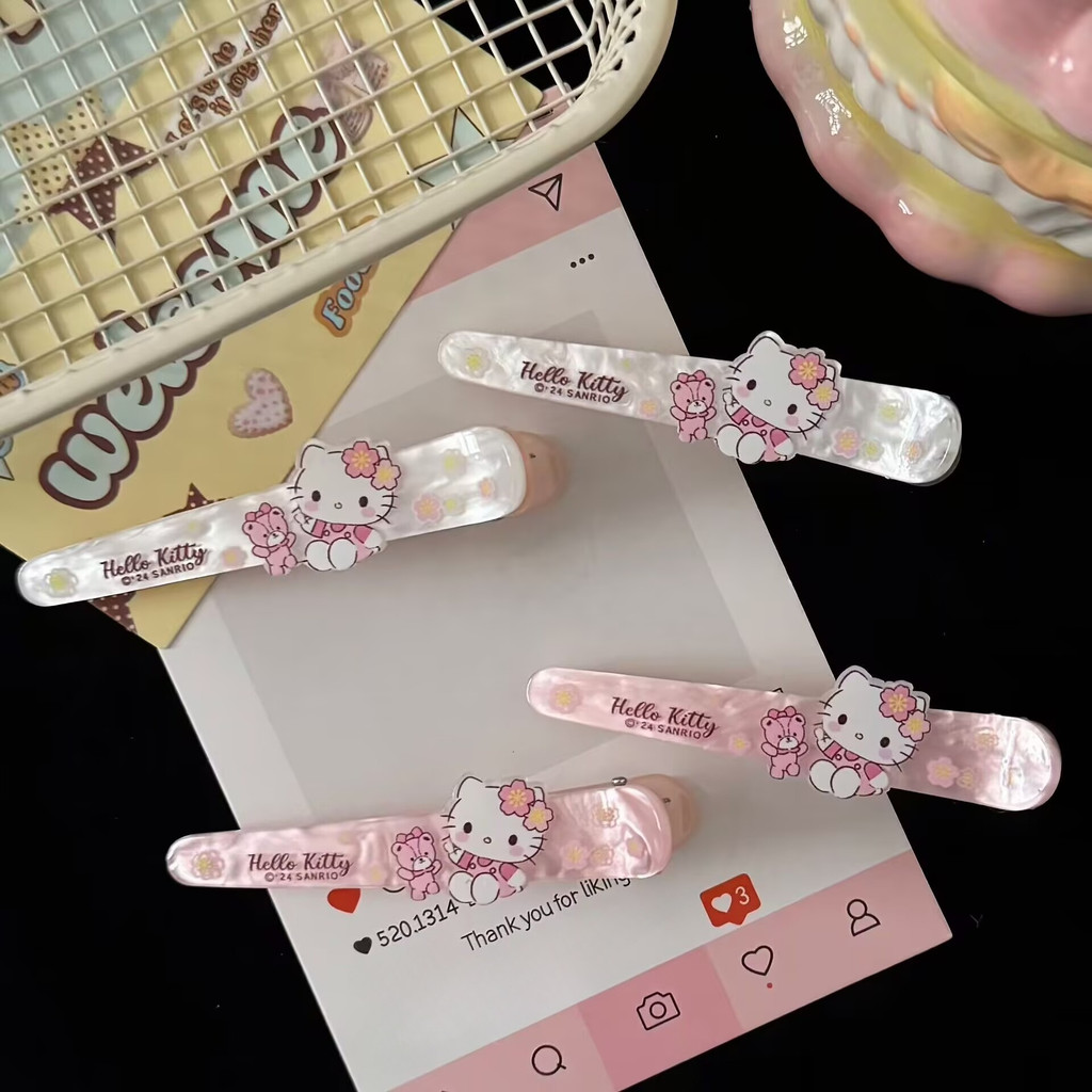 2025 New Cartoon Cat Acrylic Hair Clips for Women, Cute Bangs & Side ...