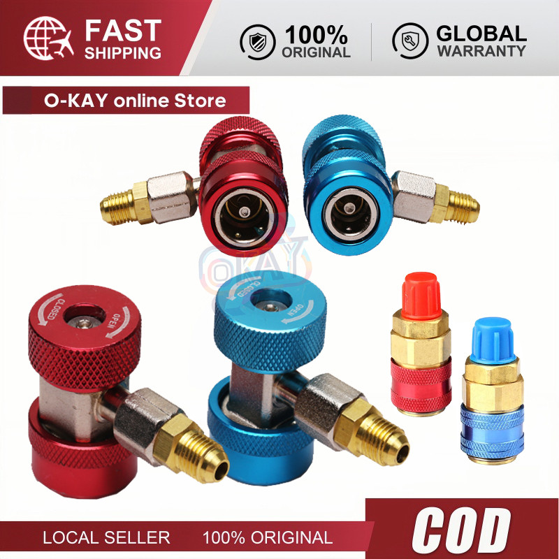R134A Quick Coupler Adapter Fittings Adjustable R134A Connector H/L ...