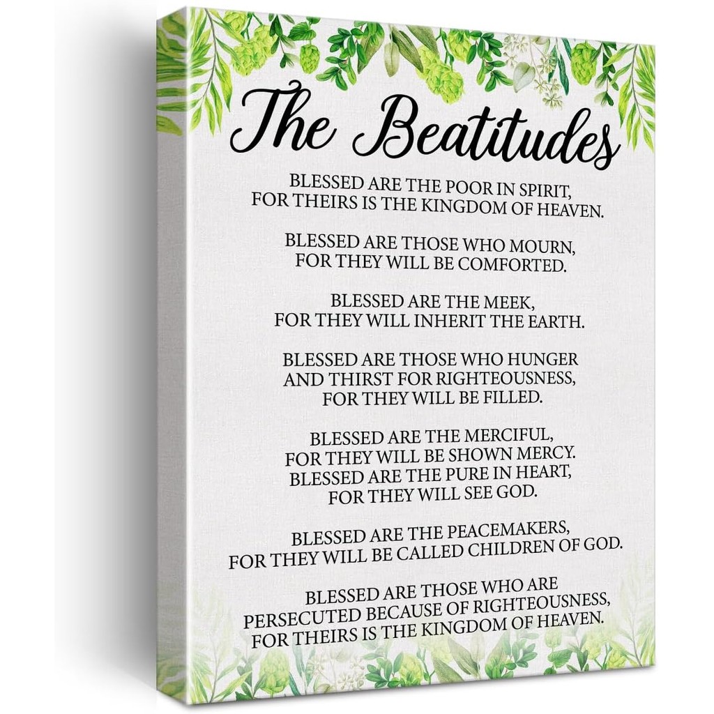 the Beatitudes Scripture Sign Poster Home Wall Art Decor Bible Verse ...