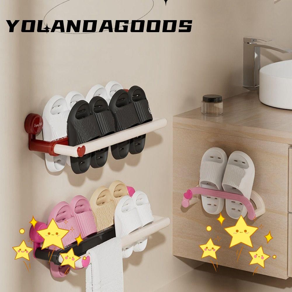YOLA Bathroom Slipper Rack, Multifunctional Wall Mounted Slippers ...