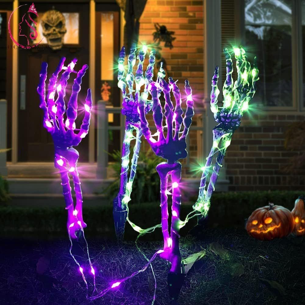 OCEANMAP Lighted Skeleton Hand Props, Exquisite Handmade Glowing ...