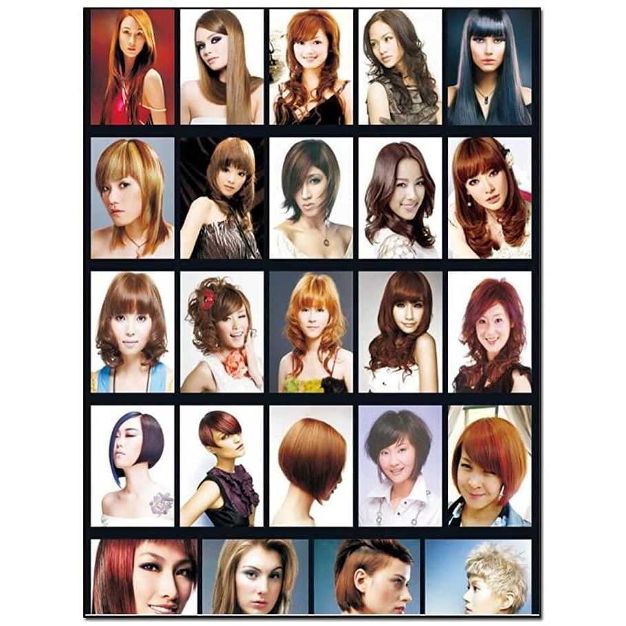 Barbershop Wall Art Women's Long Hair Haircut Poster for Salon or ...