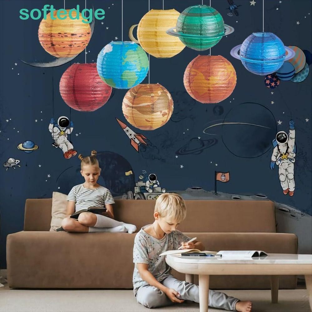 SOFTEDGE Hanging Planet Paper Lanterns, Galaxy Space Theme Hanging ...