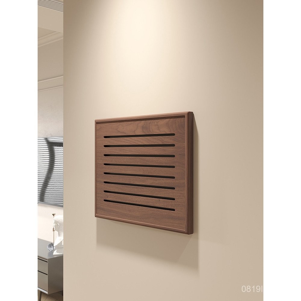 No-Drill Multimedia Black Walnut Network Cable Box Cover Panel Solid ...