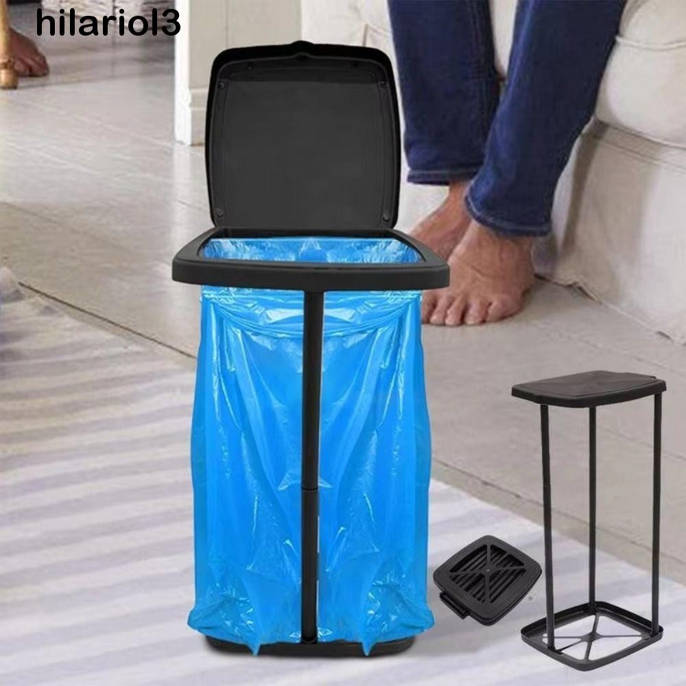 HILARIO Trash Bag Holder, Foldable with Lid Garbage Bag Auxiliary Rack ...