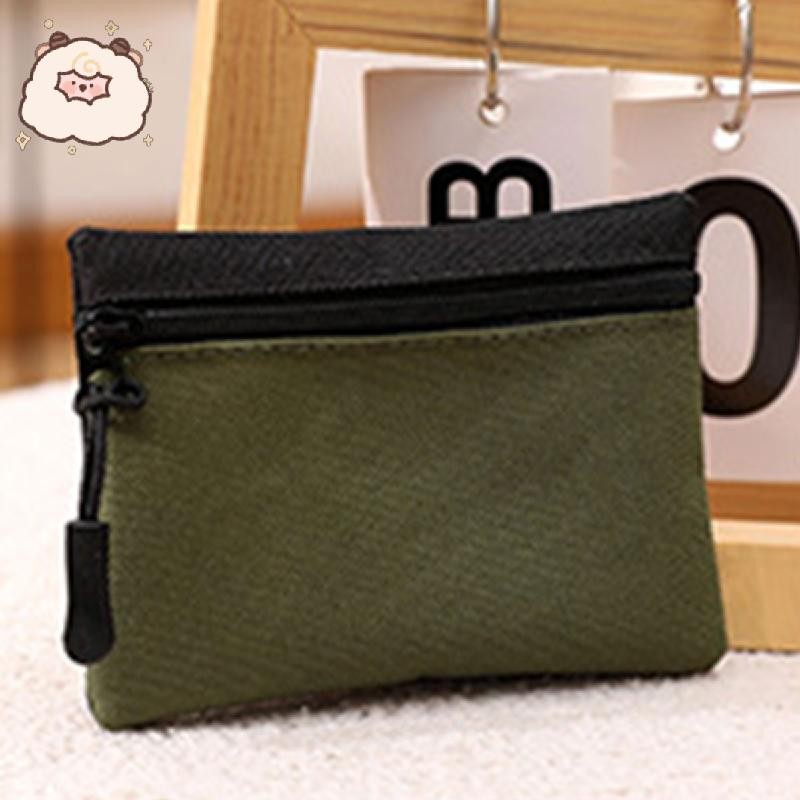 Unisex Oxford Cloth Mini Coin Purse, Simple Contrast Color Zip Wallet ...