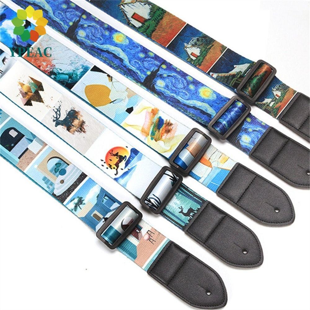 YPEAC Guitar Strap, Adjustable Color Print Electric Guitar Belt ...