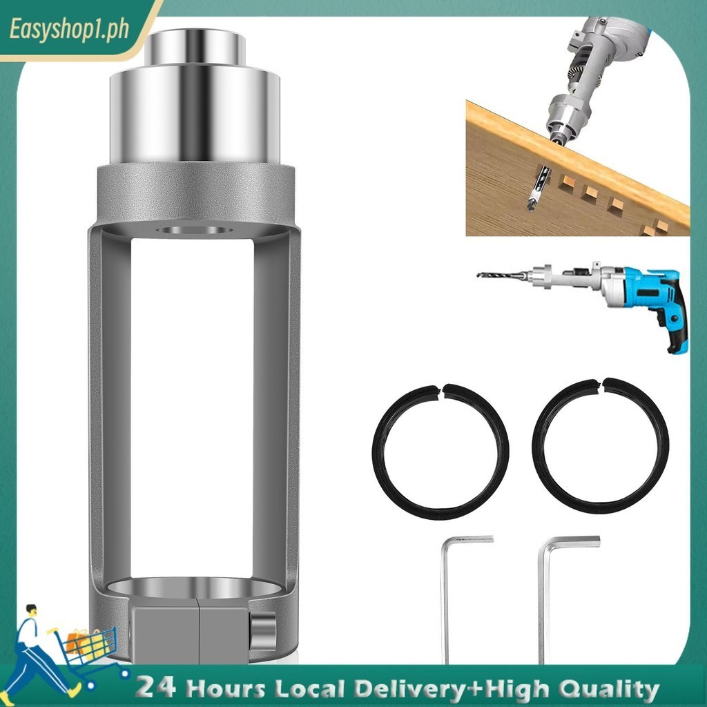 Square Hole Drill Bit Adapter Cast Aluminum Square Hole Drill Fixed Bracket Woodworking Tool For