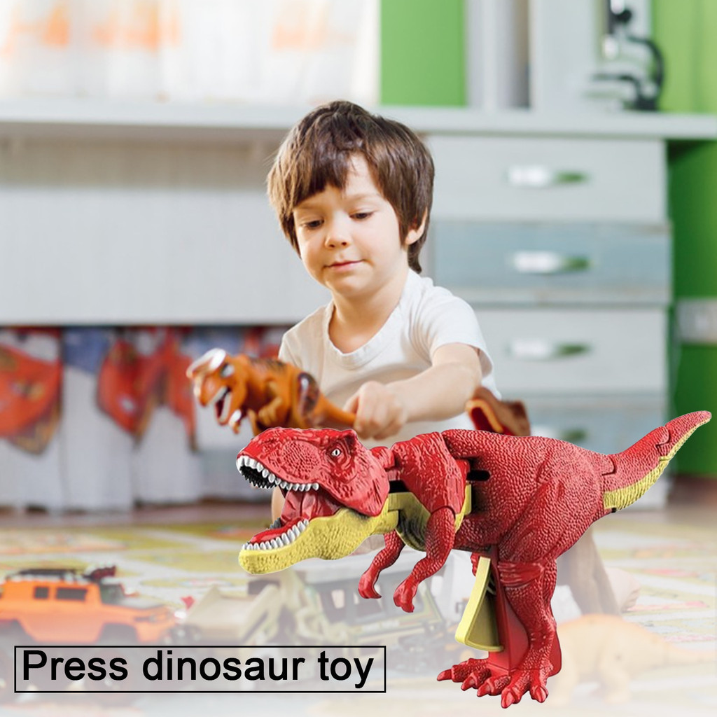 MGqy_ Kids Dinosaur Toy Press Bite Mouth Swing Movable Joints Roaring ...