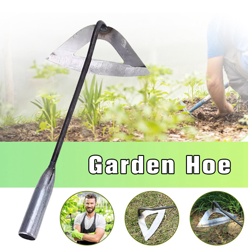 Garden Hoe Metal Crescent Shape Hoe Grass Removing Farming Tool Garden ...