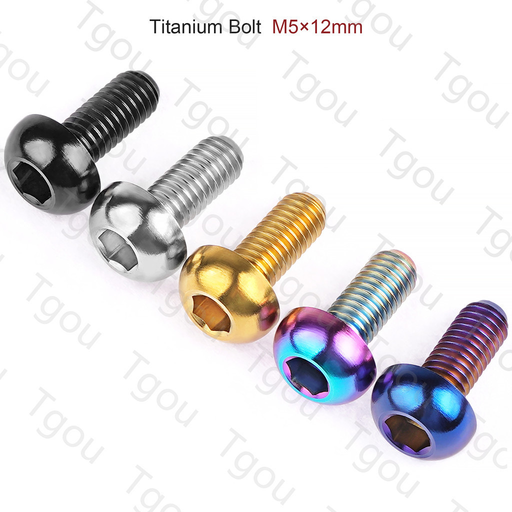 Tgou Titanium Ti Bolts M5 x 12mm Round Head Water Bottle Cage Holder ...