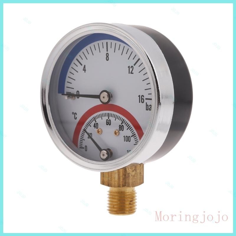 JoJo 0-16Bar 0-120℃ Thermal Pressure Gauge Metal 1 4 NPT Thermo-manometer Precisions | Shopee ...