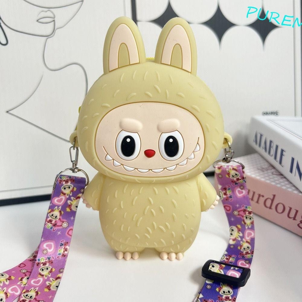 PUREM Labubu Crossbody Bag, Cartoon Labubu Doll Silicone Coin Purse ...