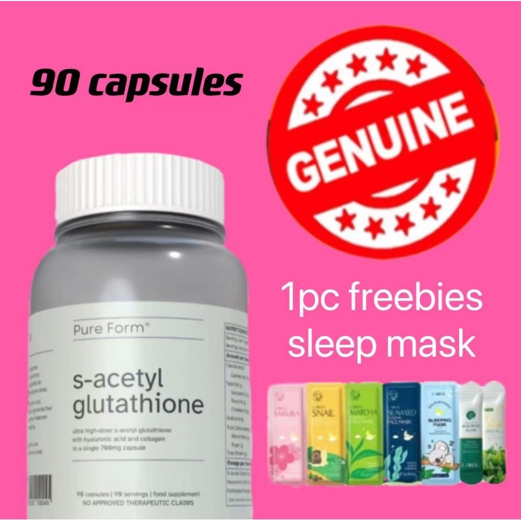 Pure Form S-Acetyl Glutathione | 90 Capsules WITH Collagen Anti-oxidant ...