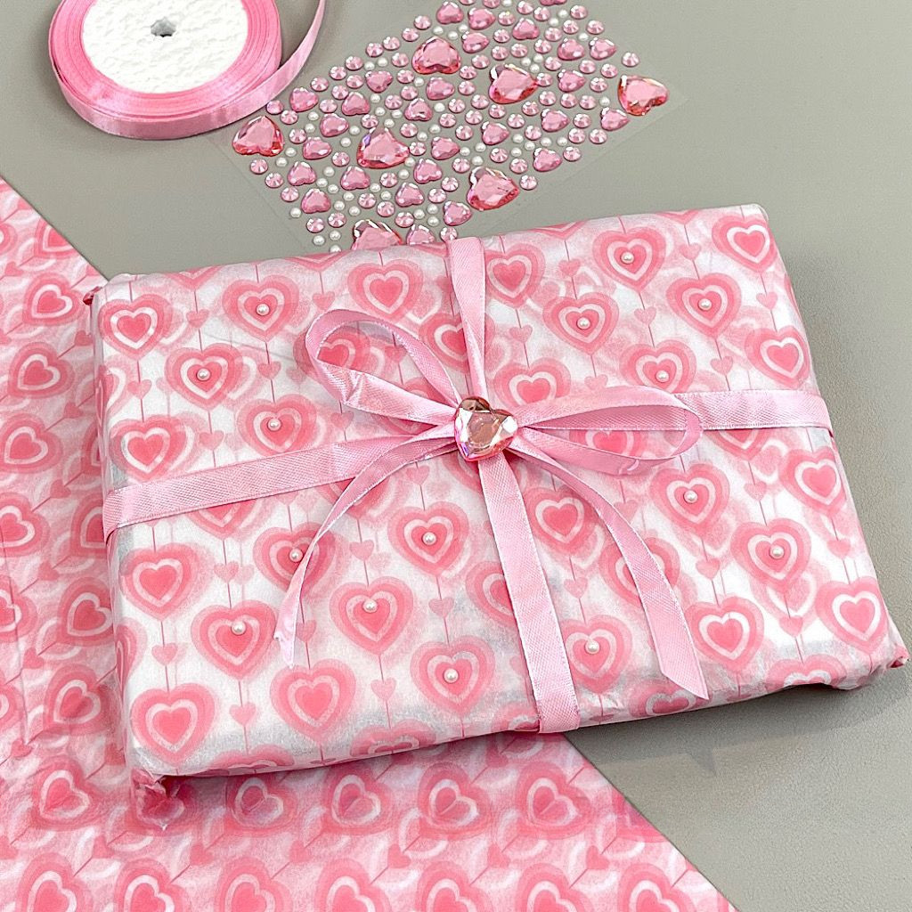 10 Sheets Pink Love Copying Paper Gift Wrappers Packaging Material ...