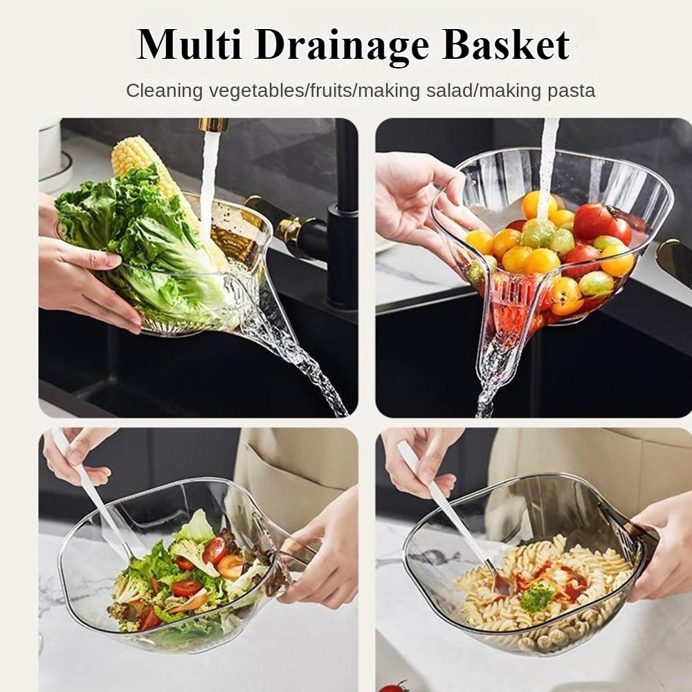 Multi Drainage Basket Creative Kitchen Vegetable Fruit Cleaning Basket ...