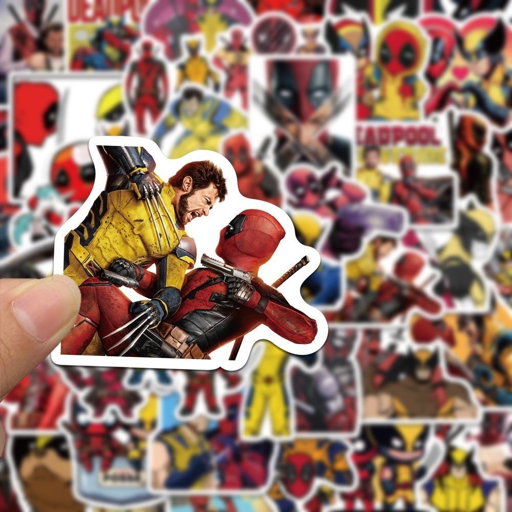 50Pcs The Avengers Super Hero Deadpool & Wolverine Stickers Anime ...