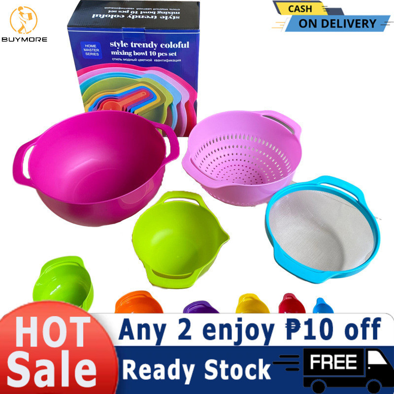 Plastic measuring cup set, 10 pieces/set, color measuring cup and ...