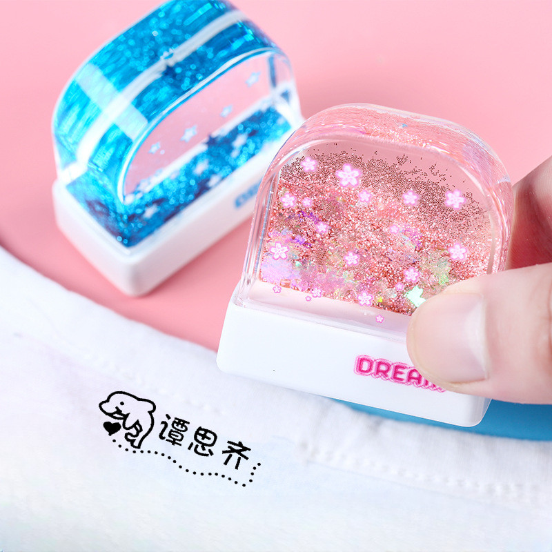 Custom stamp Name Stamp Waterproof Ink Stamp Quicksand Cute Kids Stamp ...