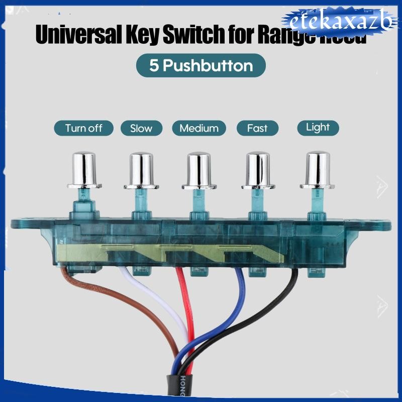 [etekaxazb] Range Hood Switch,Range Hood Pushbutton Switch,5 Button ...