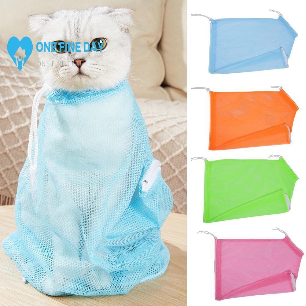 Mesh Bag Cat Grooming Bag Anti Bite Nail Trimming Cat Scratch ...